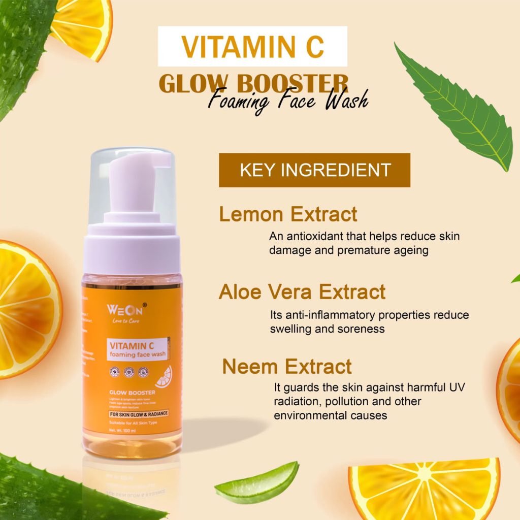Vitamin C Glow Booster Foaming Face Wash – 100ml – Weoncare